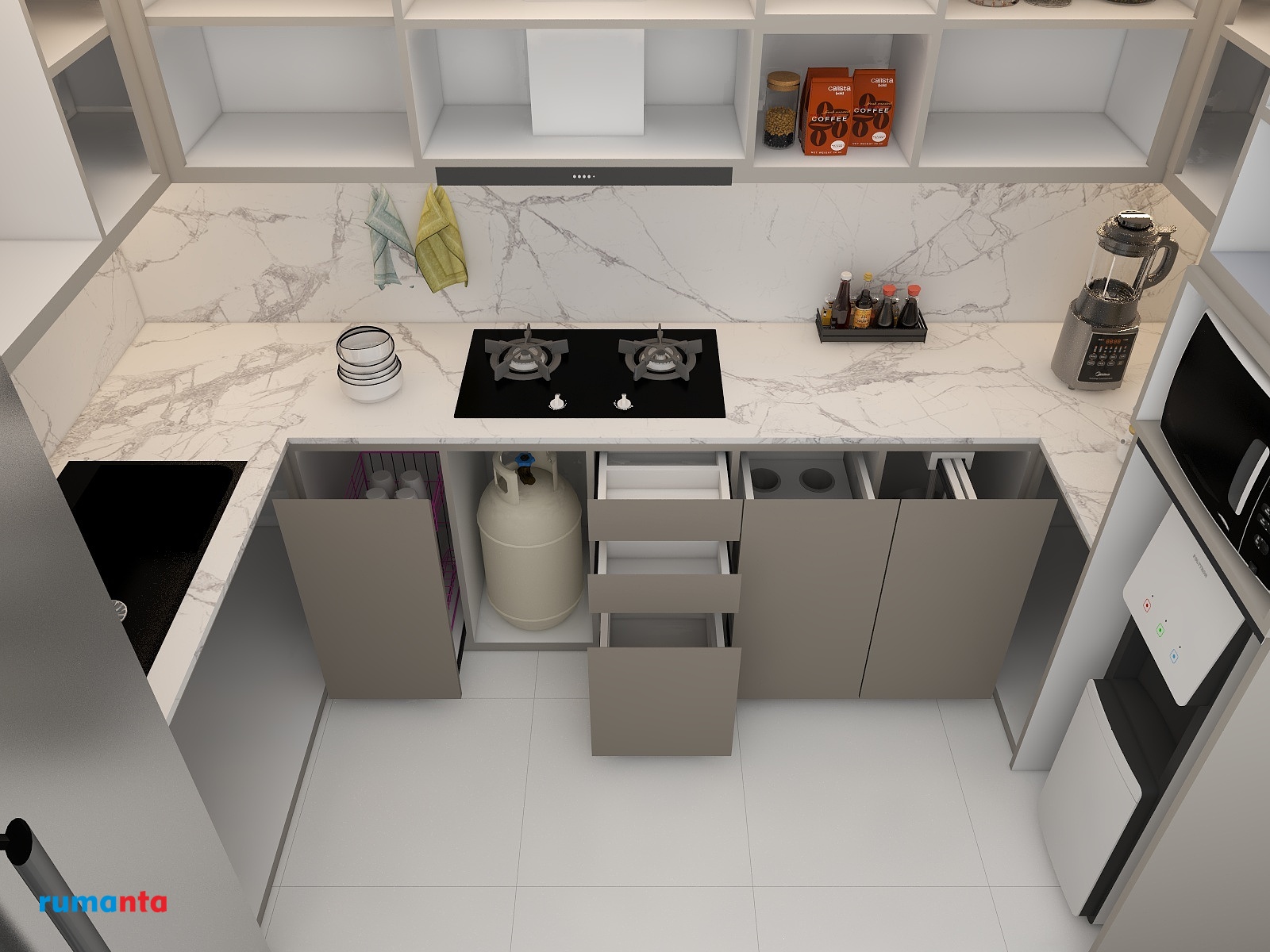 Referensi Desain Kitchen Set Minimalis dan Fungsional - RUMANTA